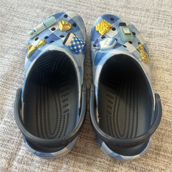 CROCS | Shoes | Blue Plaid Bath And Body Works Clogs With Charms Crocs ...